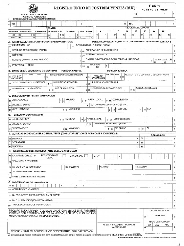 Formulario F 210 | PDF