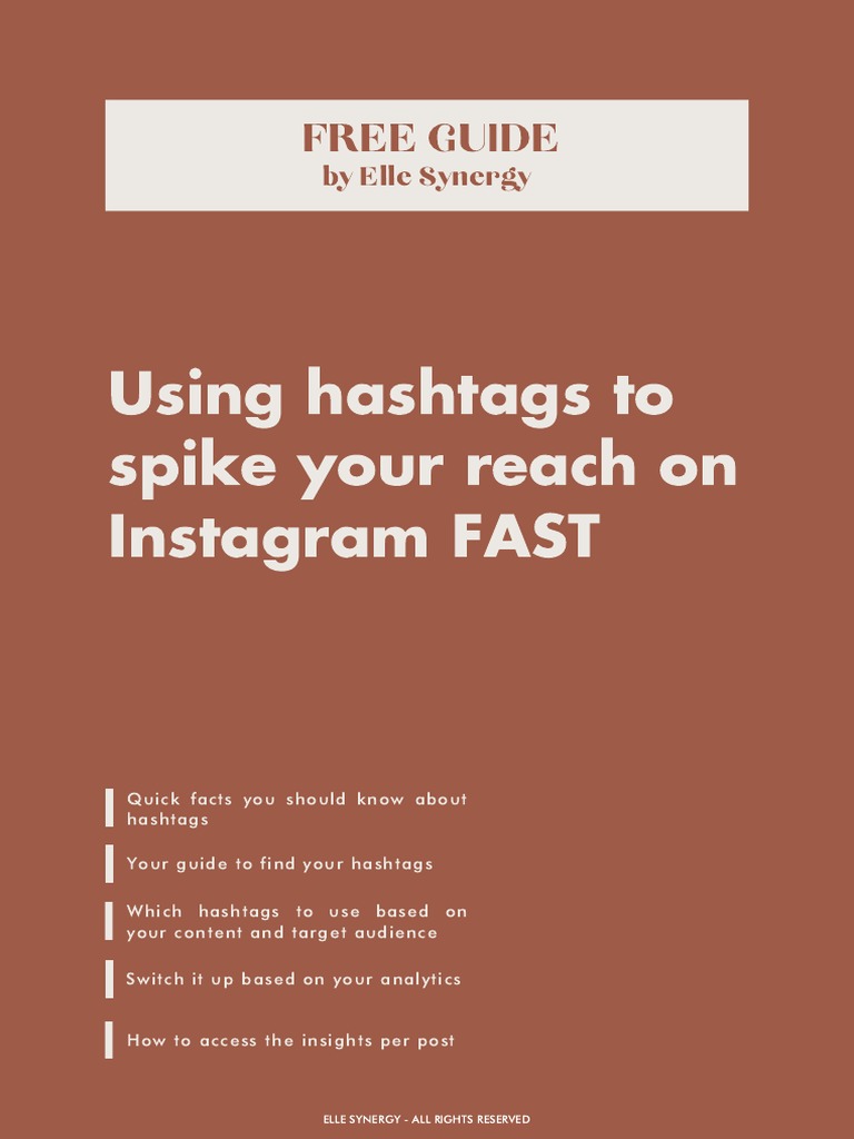 Free Guide: Using Hashtags To Spike Your Reach On Instagram FAST | PDF ...