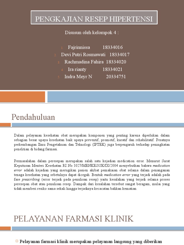 Kel 4 - Kajian Resep Hipertensi | PDF