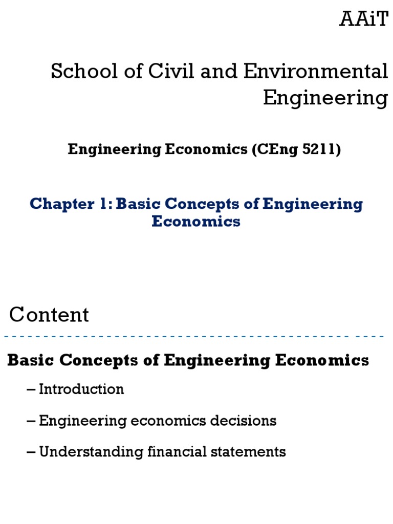 Chapter 1 - Basic Concept of Engineering Economics | PDF | Balance ...