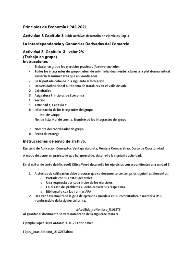 Actividad 3 Capítulo 3, Ganancias Del Comercio | PDF | Ventaja ...