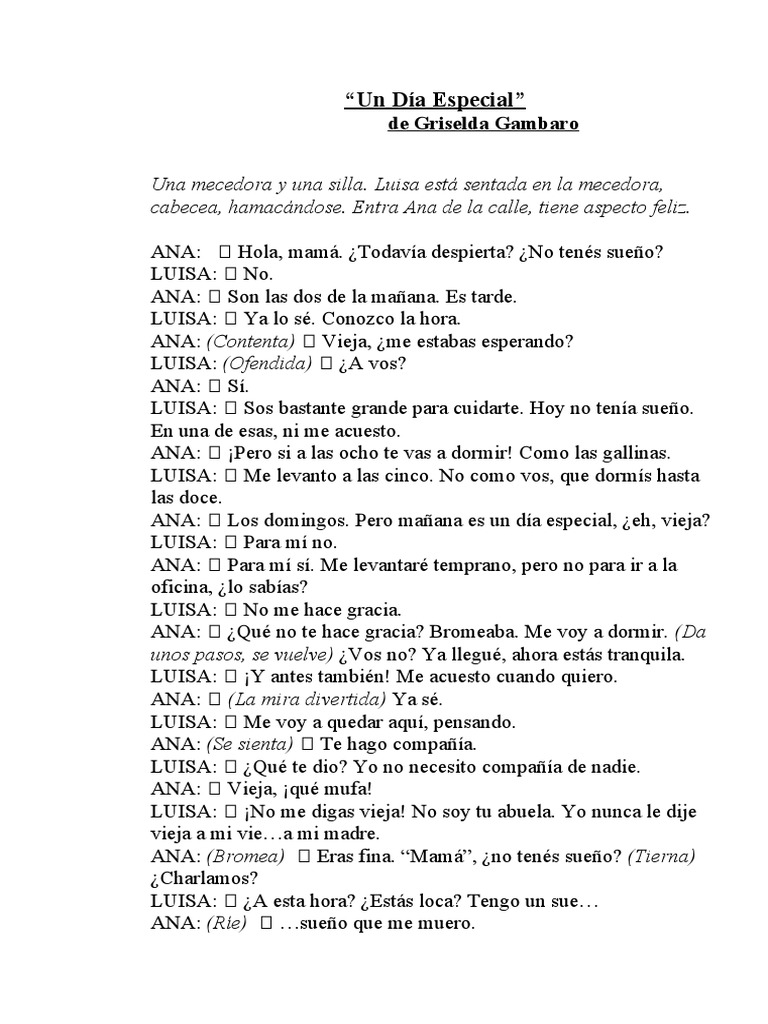 Gambaro, Griselda.-Un Día Especial | PDF