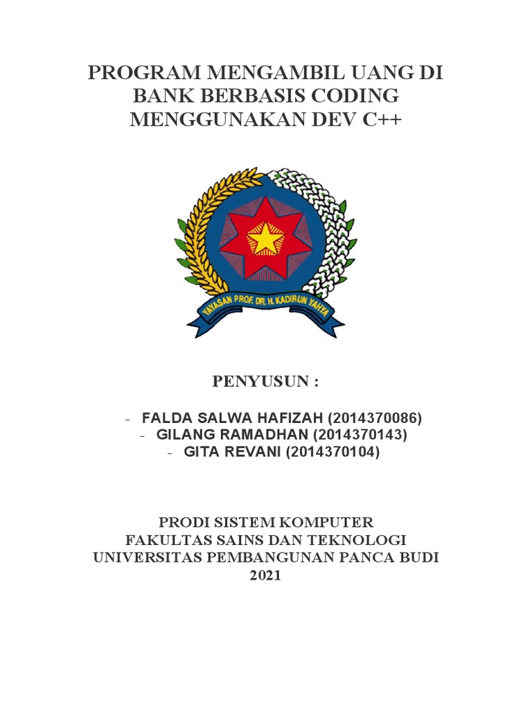 Program Mengambil Uang Di Bank Berbasis Coding Menggunakan Dev C | PDF