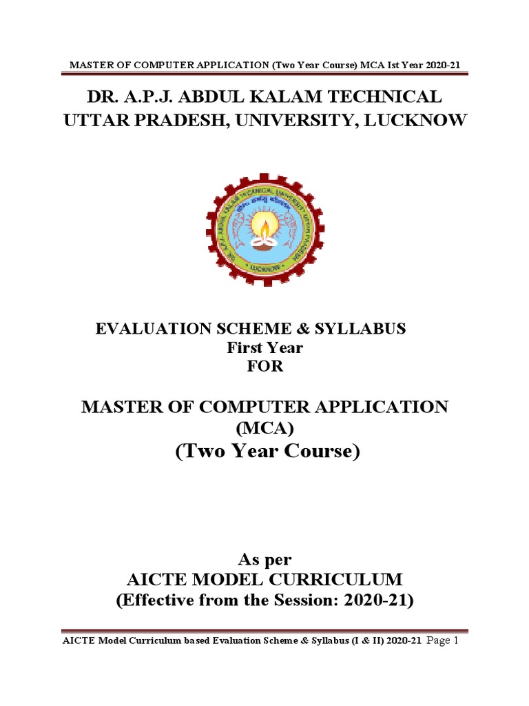 25th August MCA New First Year Syllabus 2020 | PDF | Process (Computing) | Class (Computer ...