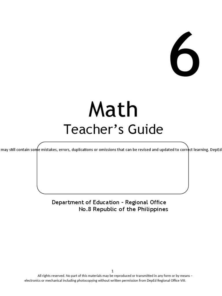 Teacher's Guide: Department of Education - Regional Office No.8 ...