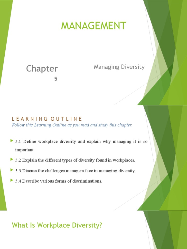 Chapter 5 Managing Diversity | PDF | Prejudices | Discrimination