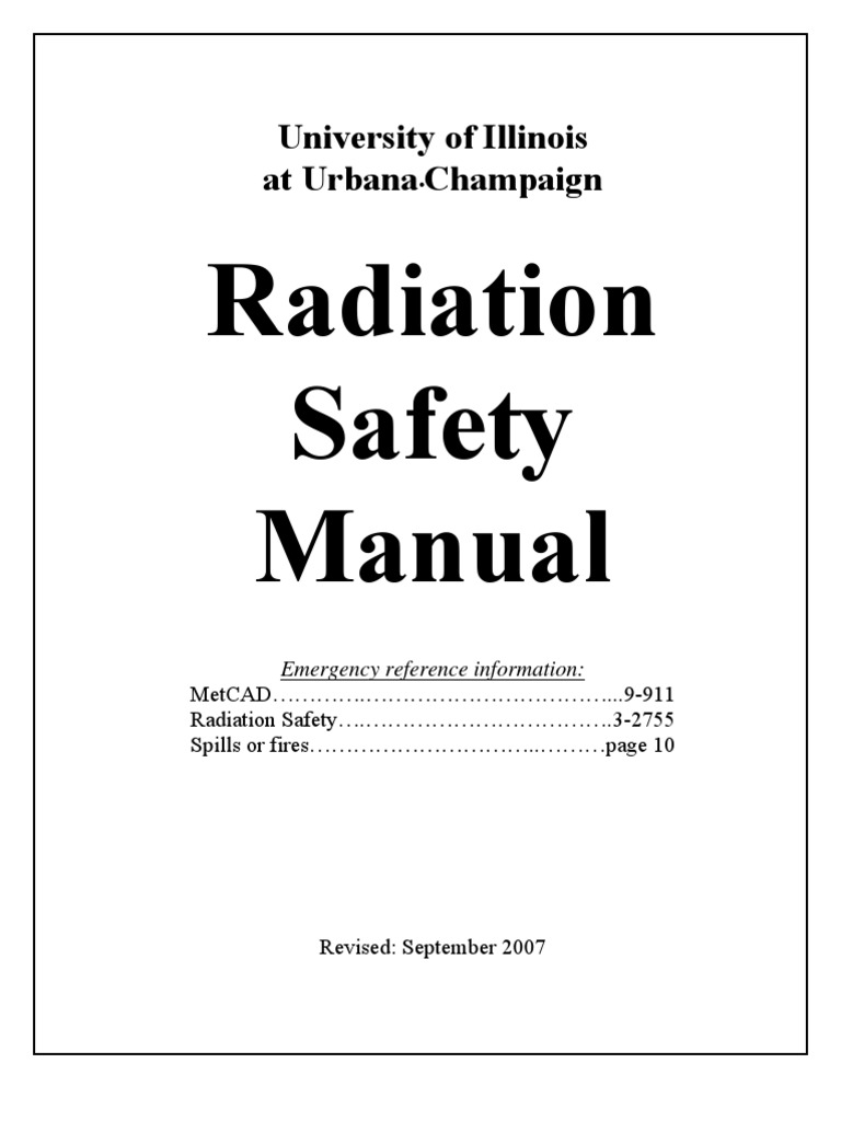 Radiation Safety Manual | PDF | Radioactive Contamination | Radiation ...