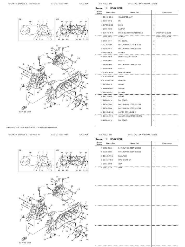10.GPD155-F All New Nmax 155 Connected Version Crankcase | PDF ...
