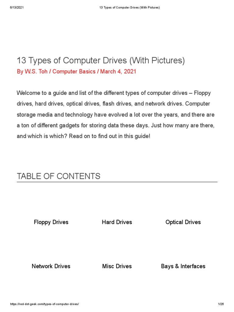 13 Types of Computer Drives (With Pictures) | PDF | Computer Data ...
