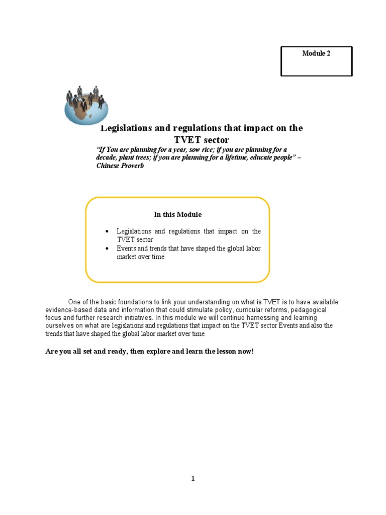 Legislations and Regulations That Impact On The TVET Sector: in This ...