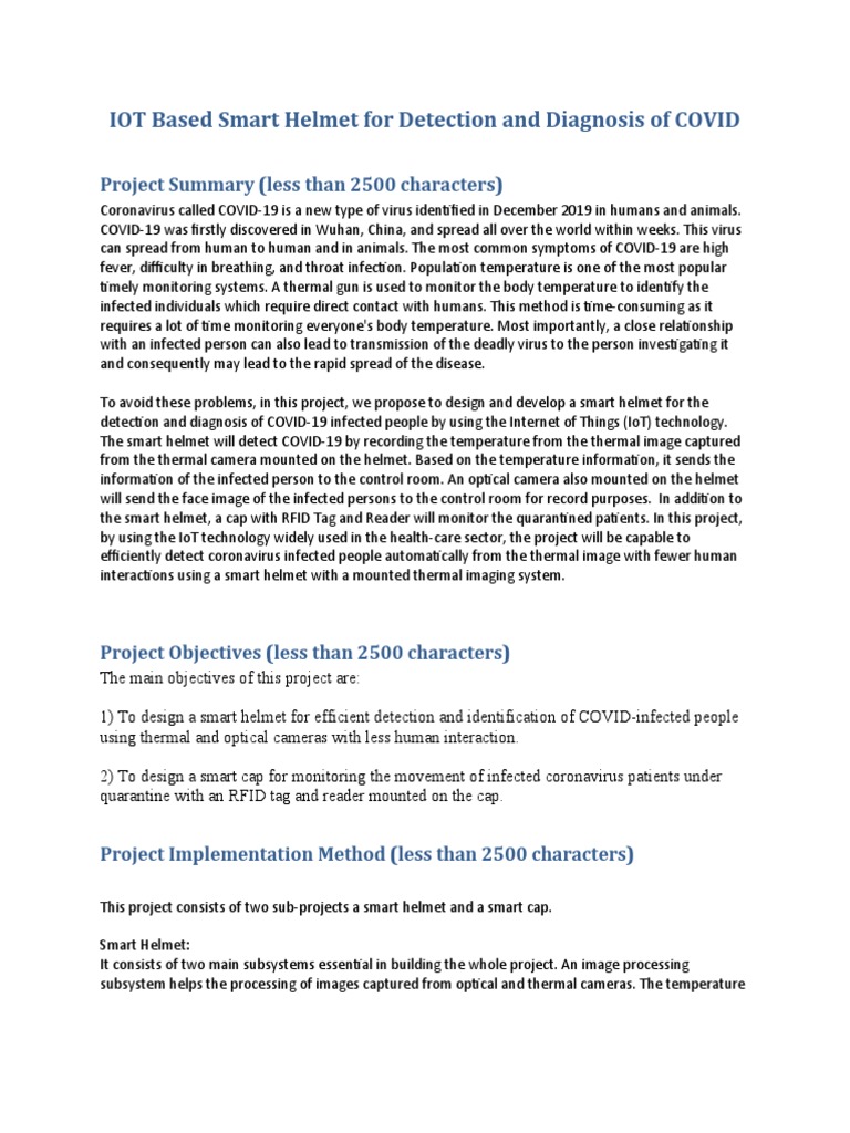 Final Year Project Summary | PDF | Infection | Thermography