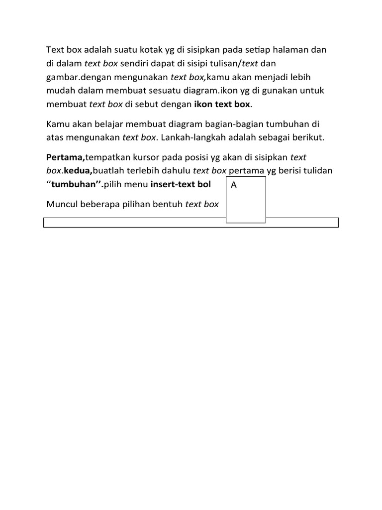 Text Box Adalah Suatu Kotak Yg Di Sisipkan Pada Setiap Halaman Dan Di ...