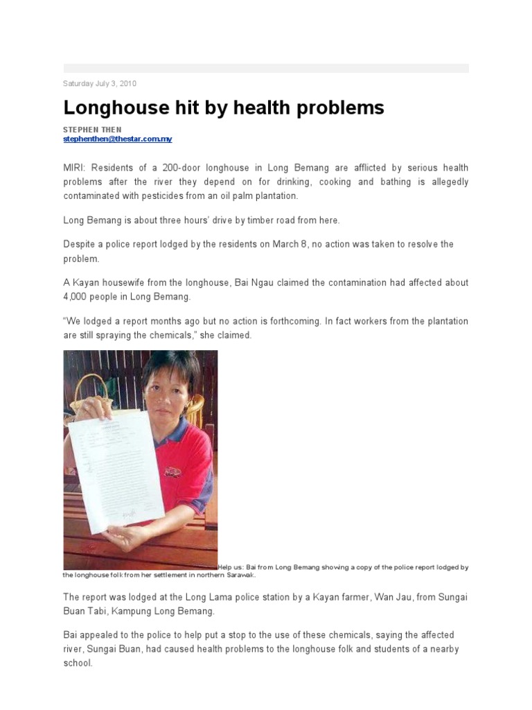 Long House People Face Health Problems | PDF | Palm Oil | Foreign Worker