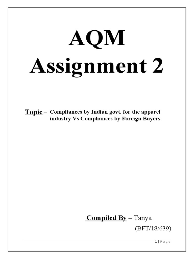 Apparel Quality Management | PDF | Regulatory Compliance | Occupational Safety And Health