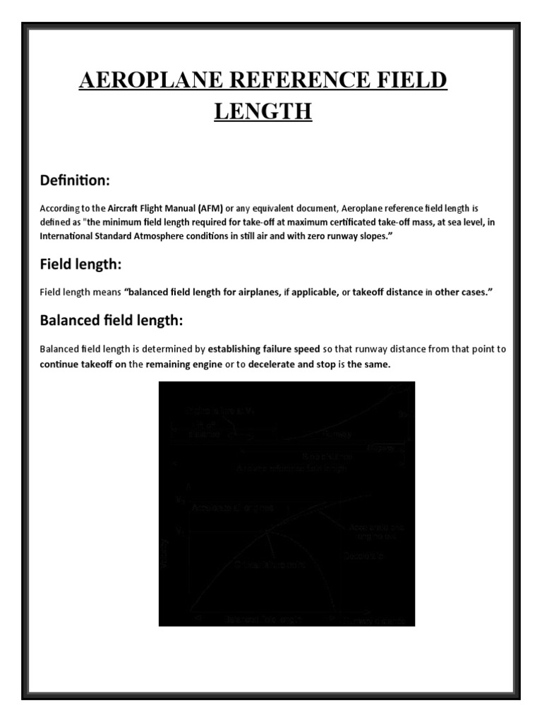 Aeroplane Reference Field Length Explained | PDF | Takeoff | Runway