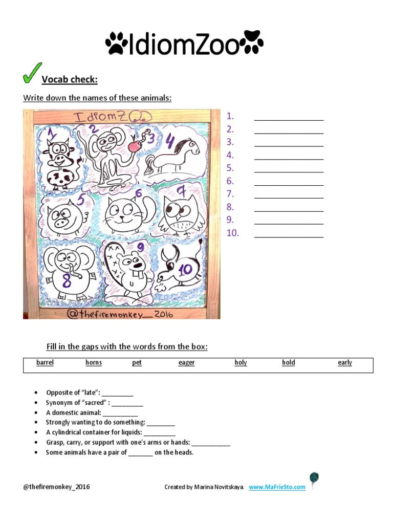 Idiom Zoo | PDF