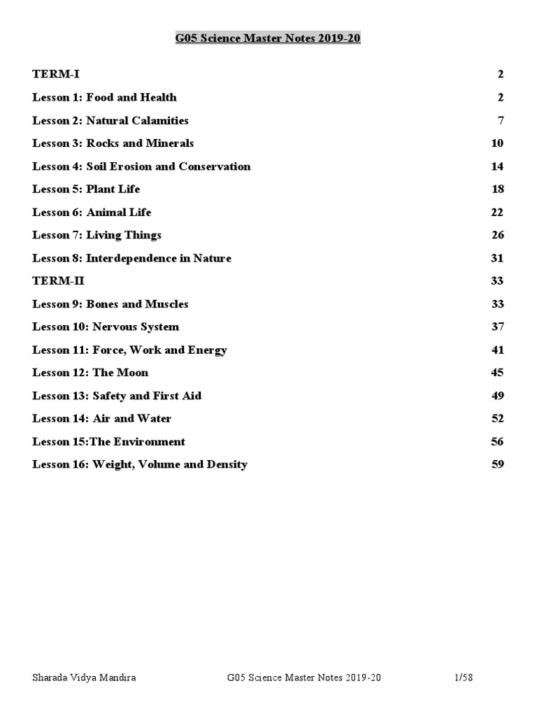 G05 - Sci - Master Notes - 2019-20 | PDF | Rock (Geology) | Vertebral ...