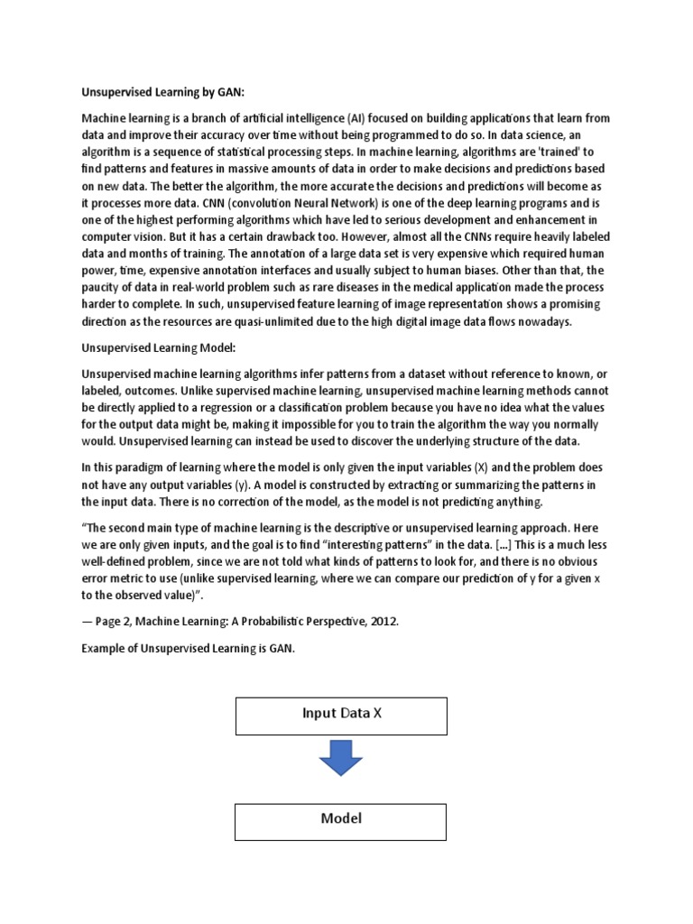 Unsupervised Learning by GAN | PDF | Machine Learning | Systems Science