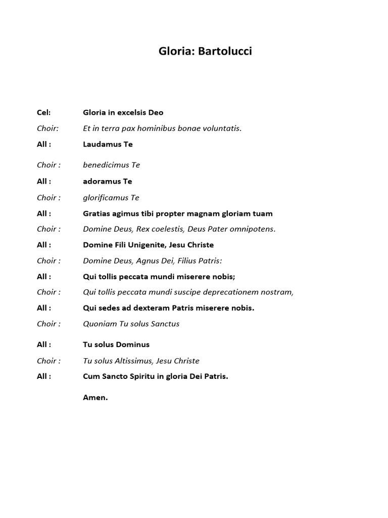 Gloria Testo | PDF