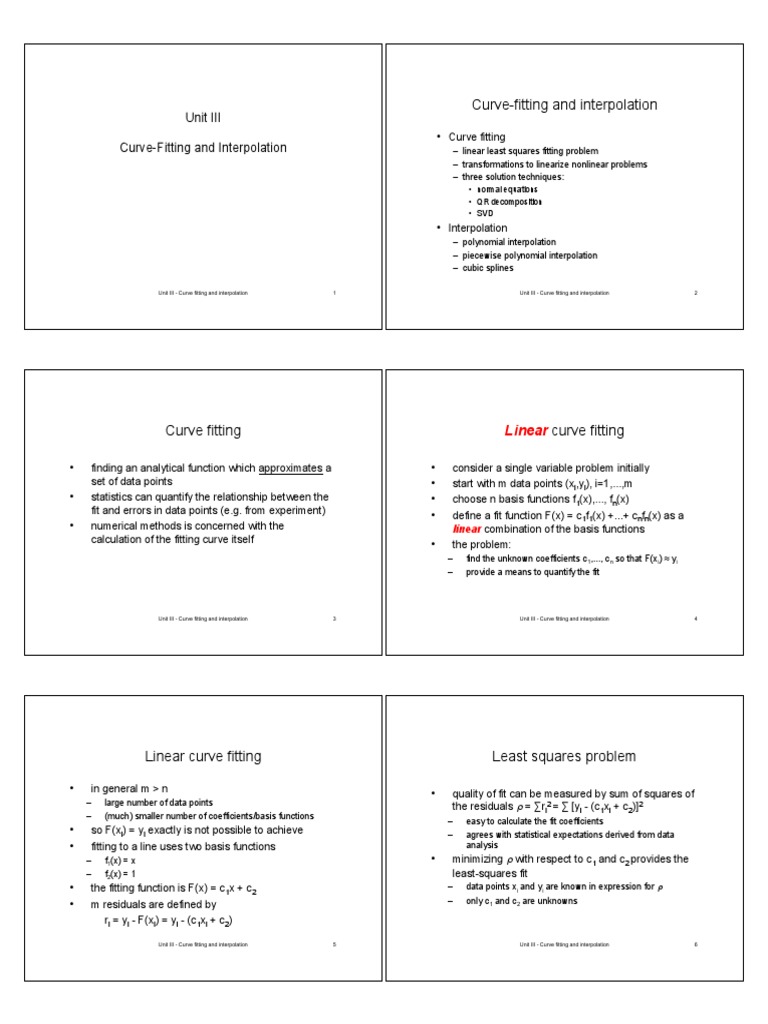 Curve-Fitting and Interpolation | PDF | Interpolation | Ordinary Least ...
