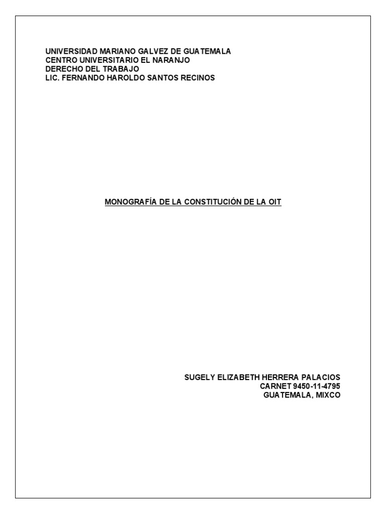 Constitución De La Oit Pdf Organización Internacional Del Trabajo Política