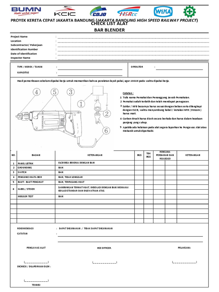 Inspeksi Alat Bor Listrik | PDF