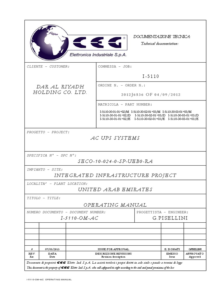CEG UPS Manul Sharurah | PDF | Rectifier | Power Inverter