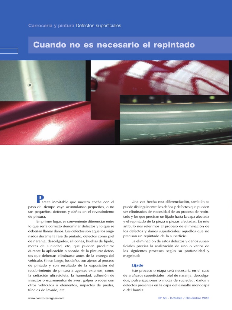 Defectos Superficiales en Pintura | PDF | Pintar | Procesos industriales