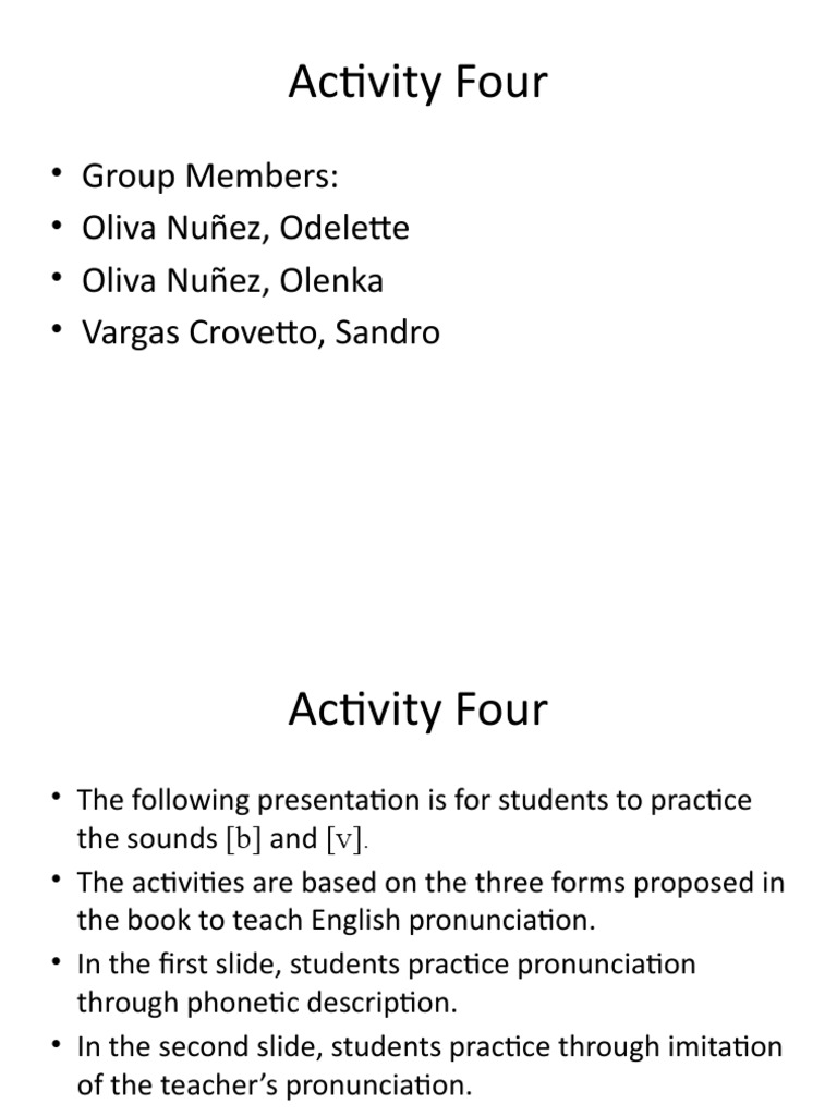 Pronunciation Practice: Sounds [b] and [v] | PDF