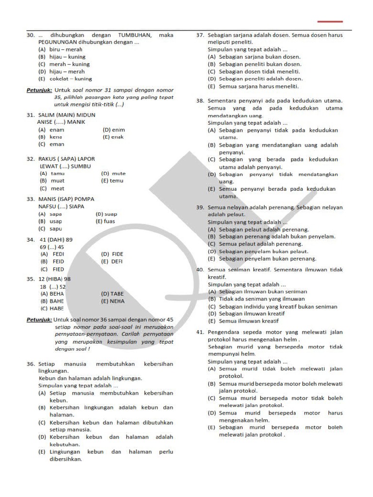 Latihan Soal Tiu SKD Sekdin | PDF