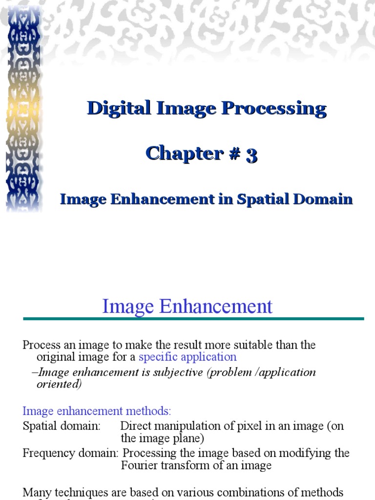 Image Enhancement Techniques | PDF | Logarithm | Image Editing