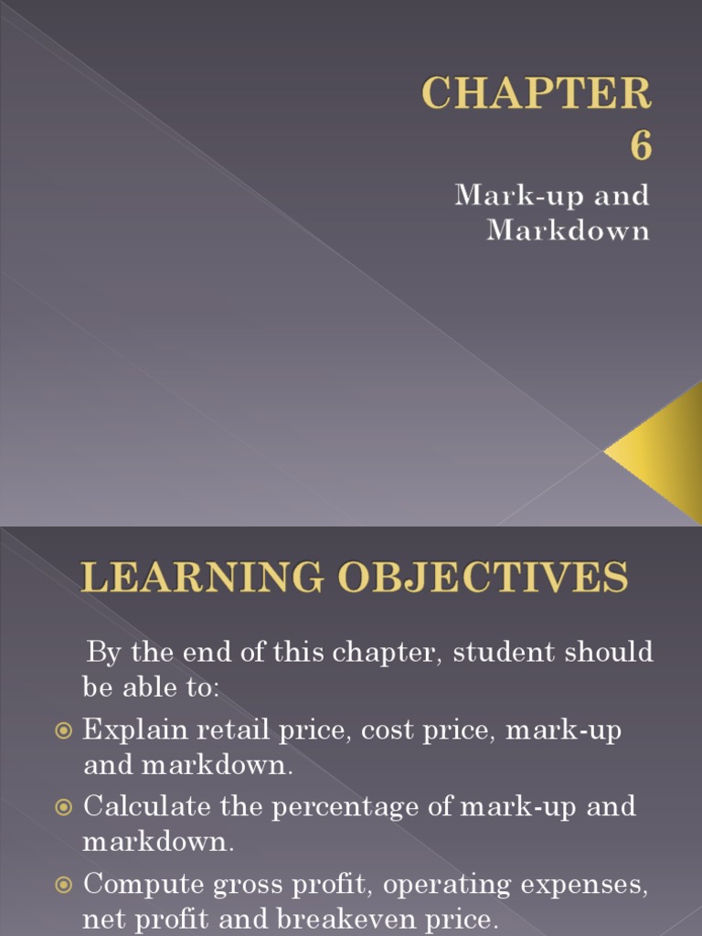 Understanding Markup and Markdown Concepts | PDF | Prices | Cost