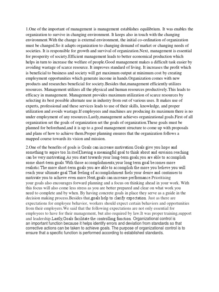 Principle of Management-Midterm | PDF | Goal | Resource