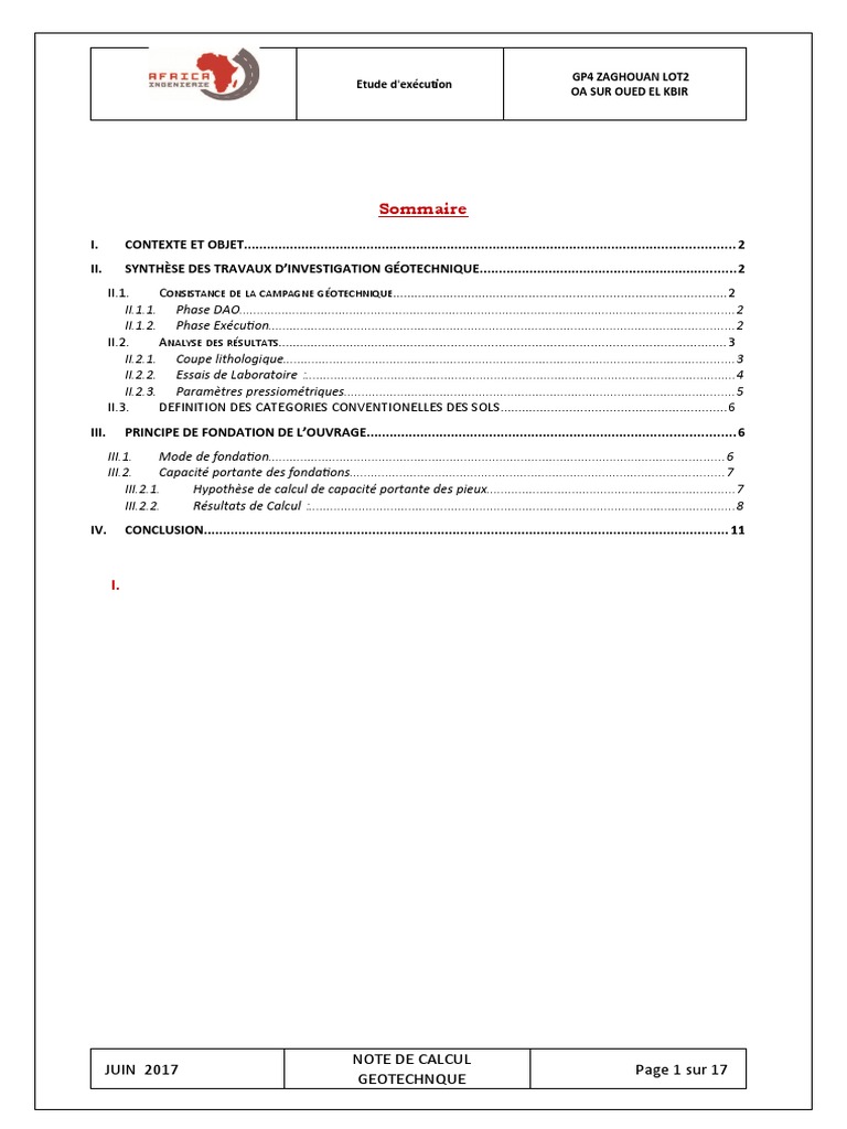 Note de Calcul Geotechnique Oa4 | PDF | Génie géotechnique | Fondation (construction)
