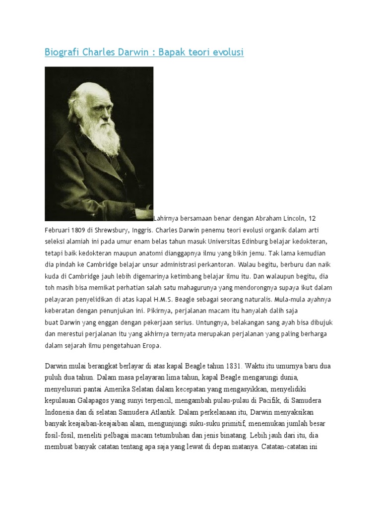 Biografi Charles Darwin | PDF | Ilmu Sosial | Klasik