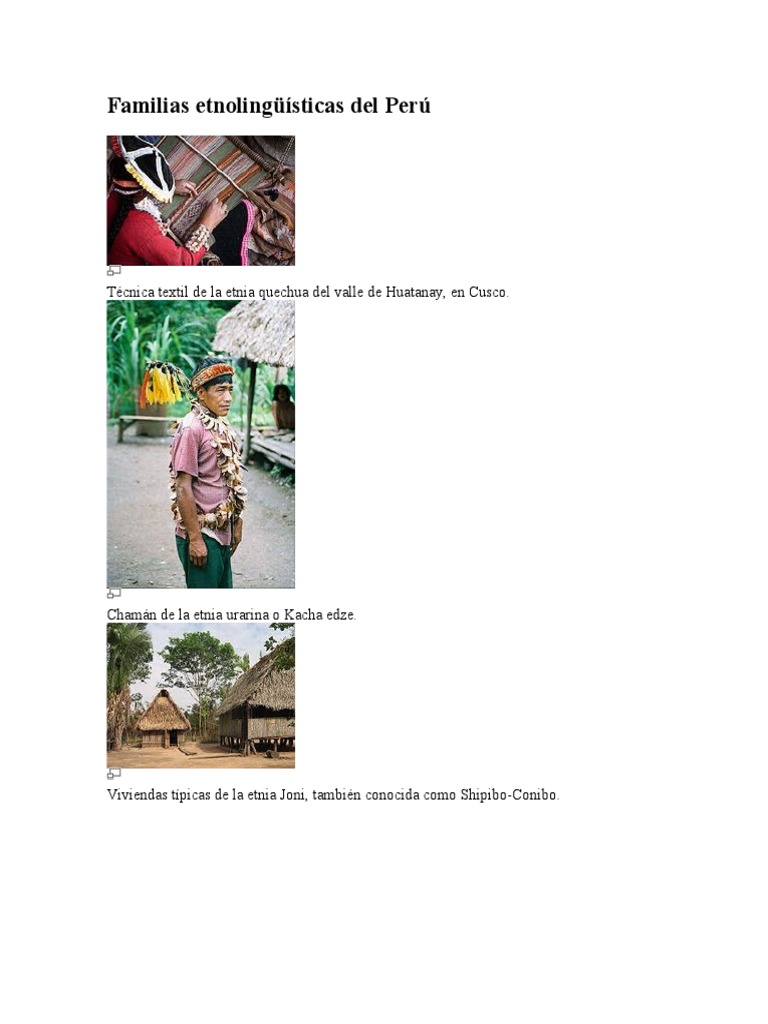 Familias Etnolingüísticas Del Perú | PDF | Perú | Imperio Inca
