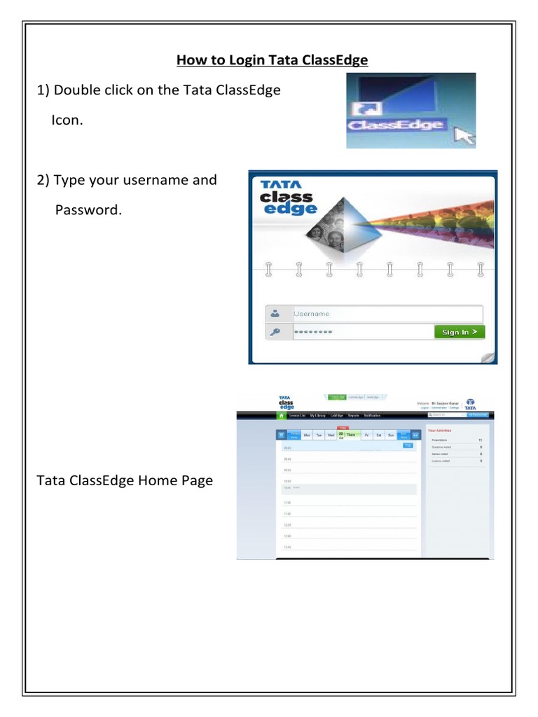 1) Double Click On The Tata Classedge Icon | PDF | Lesson Plan | Teachers
