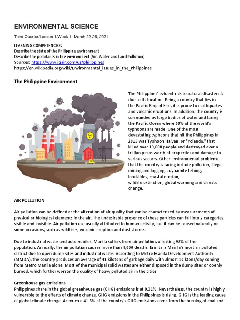 Q3 Envi Sci Lesson 1 | PDF | Air Pollution | Particulates
