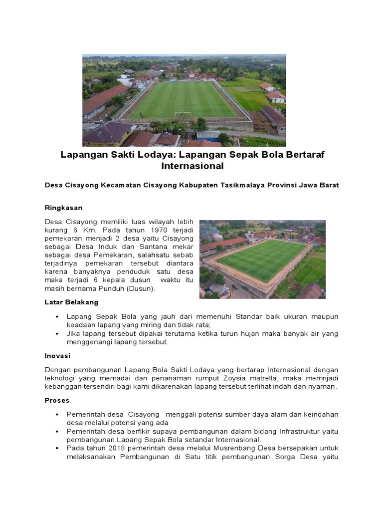 1) - Lapang Sakti Lodaya Kebanggaan Ds Cisayong (Tasikmalaya Jabar) | PDF