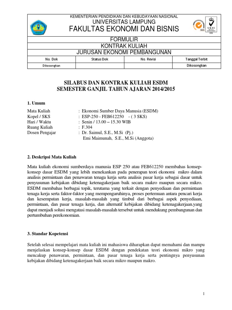 Silabus Esdm | PDF