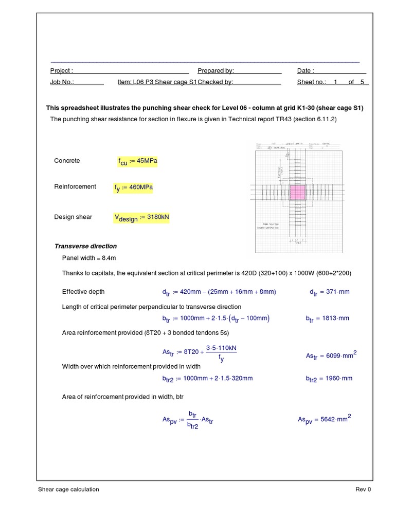 Punching Shear Calculation for Column S1 | PDF | Economic Sectors ...