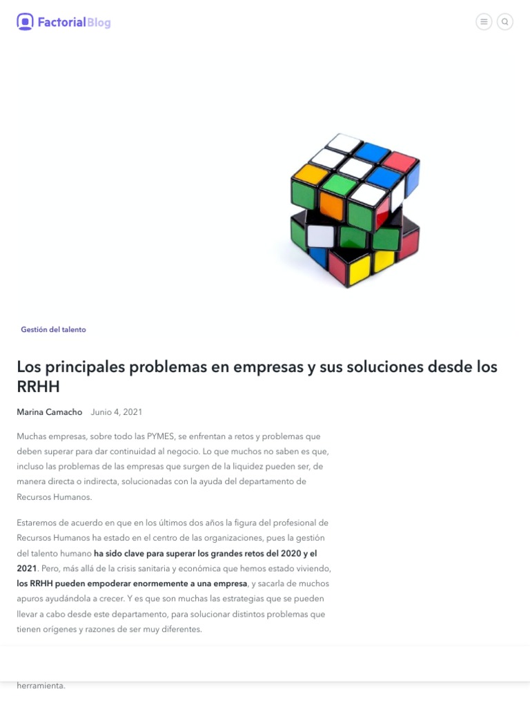 Principales Problemas en Empresas y Su Solución Desde RRHH - Factorial ...