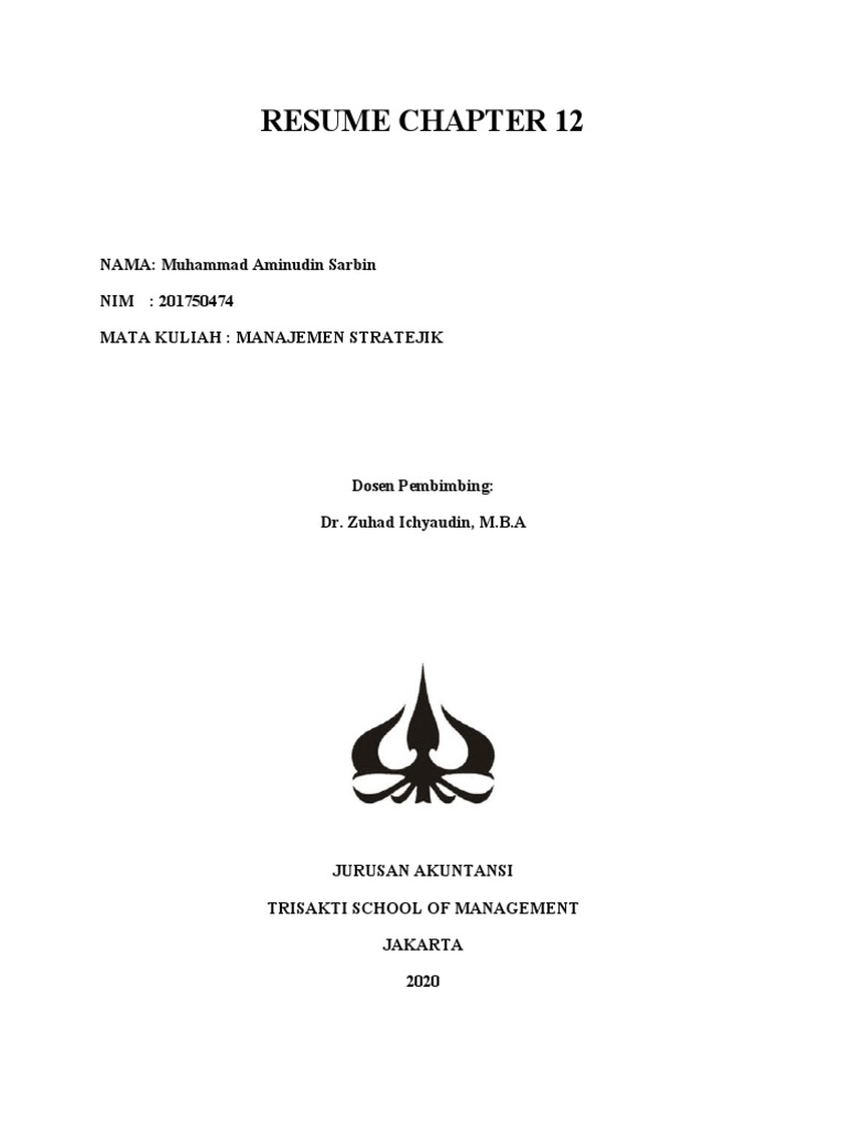 TSM - Muhammad Aminudin Sarbin - 201750474 (Resume Ch. 12) | PDF