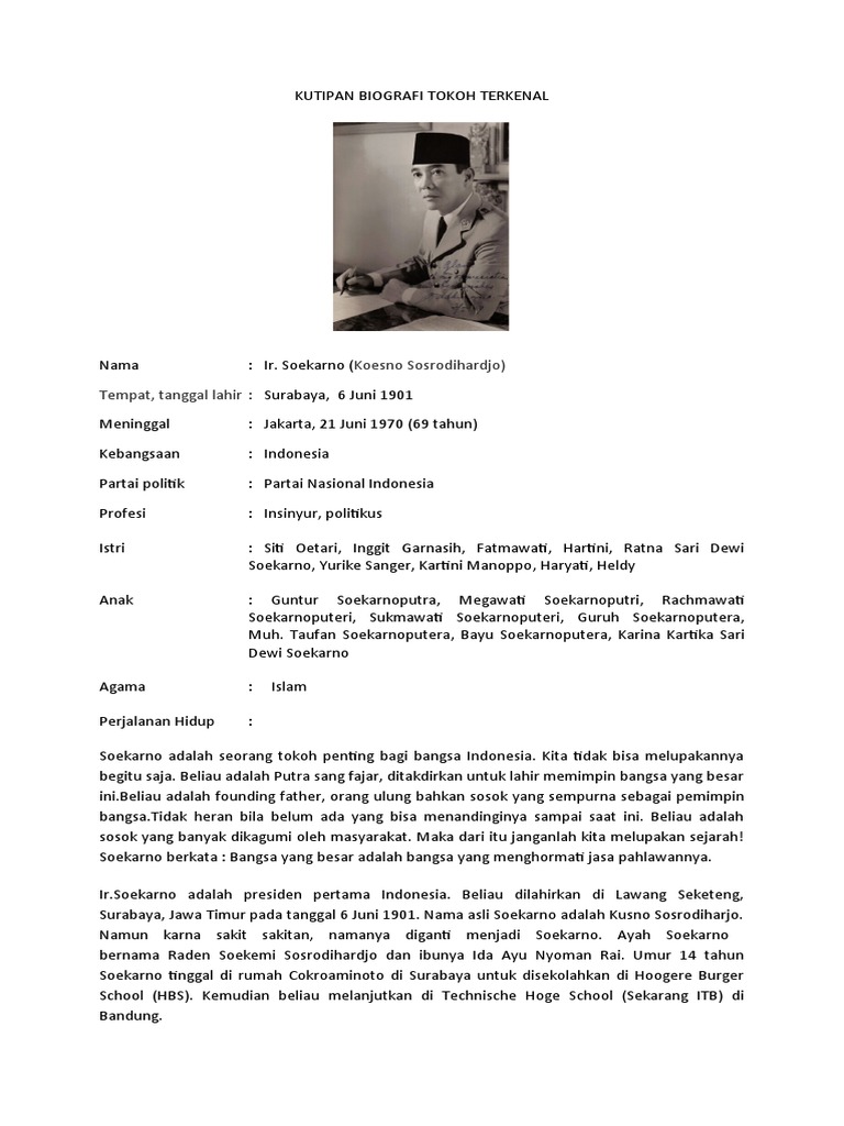 Biografi Singkat Ir. Soekarno | PDF