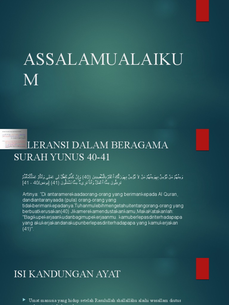 Tafsir Yunus 40-41 | PDF