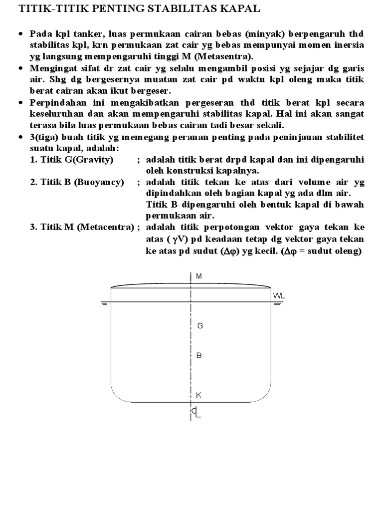 Titik-Titik Penting Stabilitas Kapal | PDF