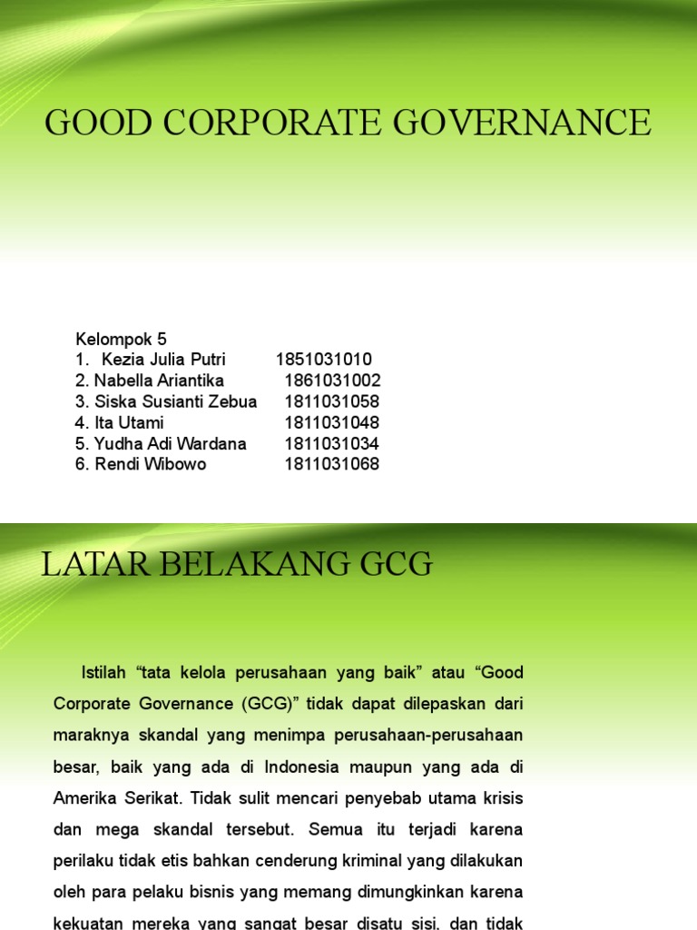 Good Corporate Governance | PDF