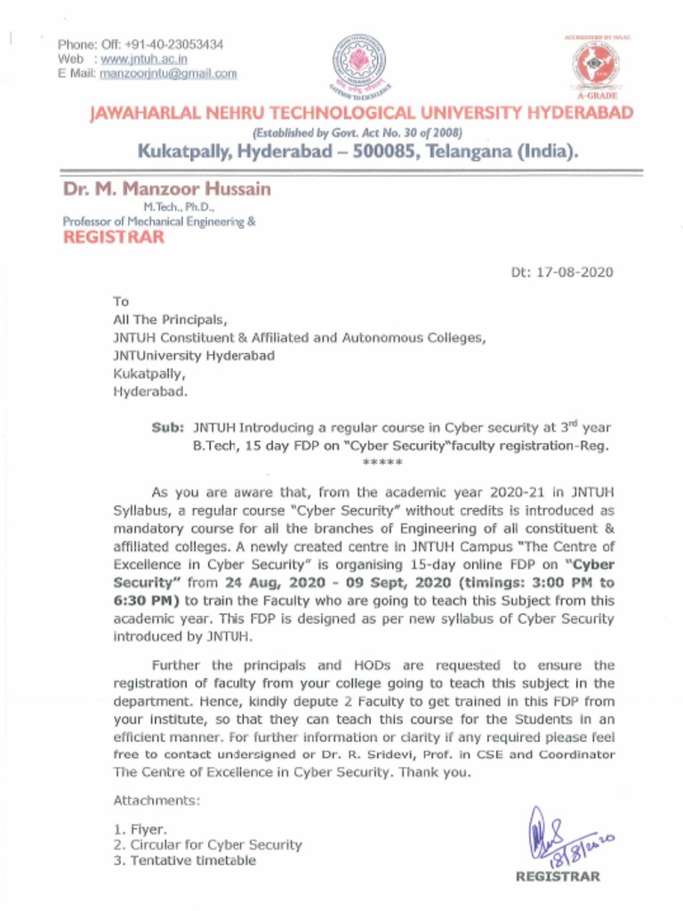 Cyber Security JNTUH-FDP | PDF