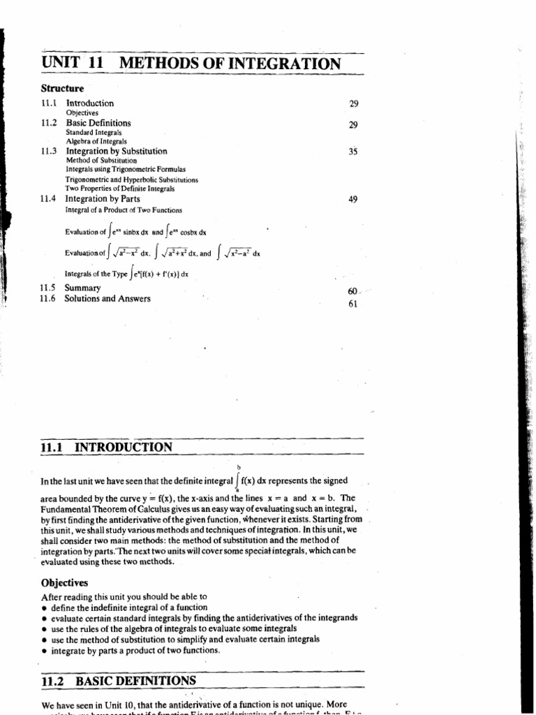 Methods of Integration | PDF | Integral | Summation