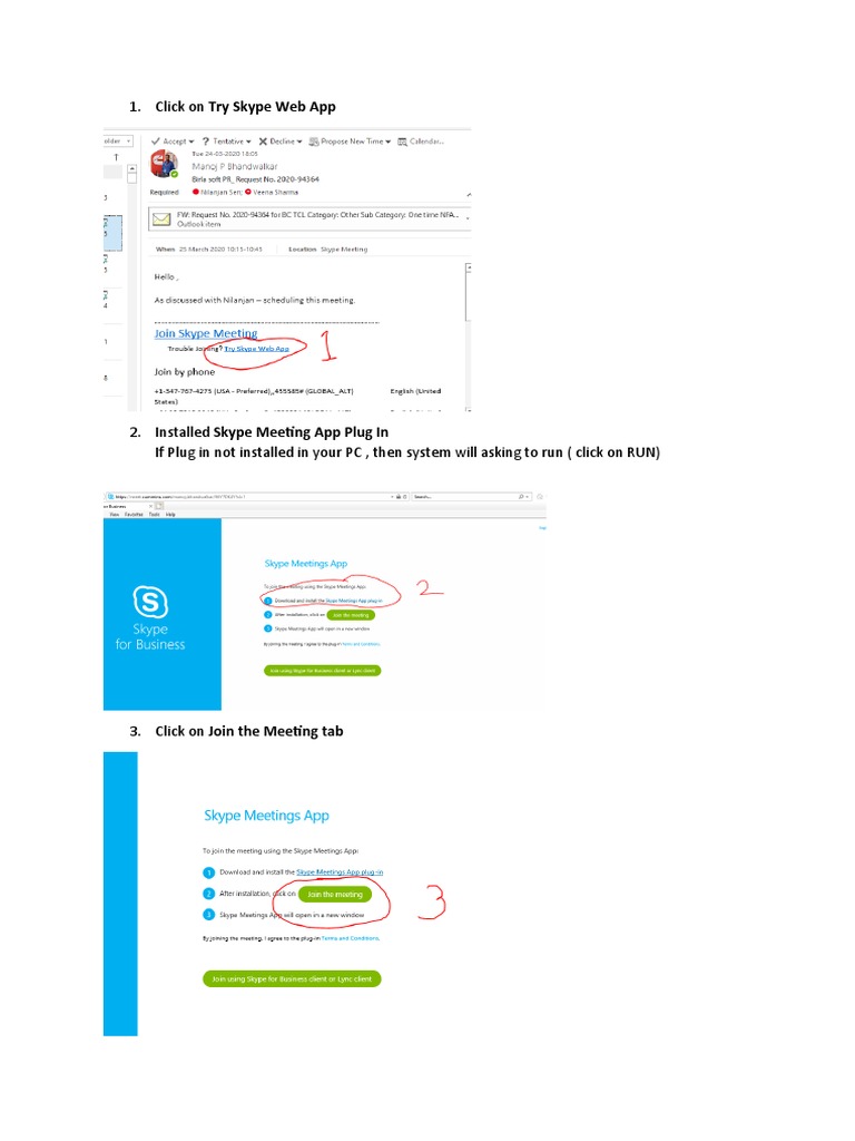 Joining a Skype Meeting Guide | PDF | Computers